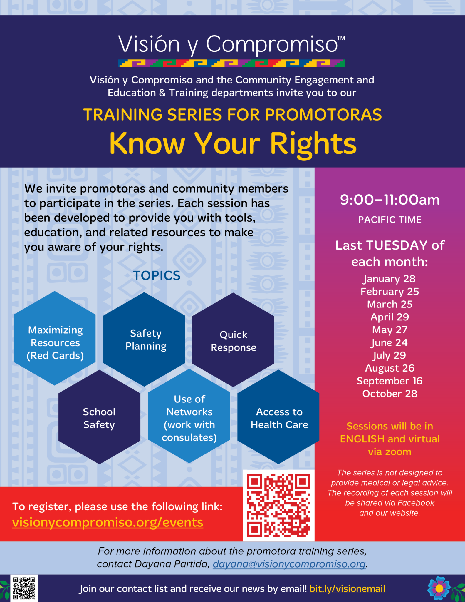 Vision y Compromiso | ¡Conoce tus derechos! Know your rights!